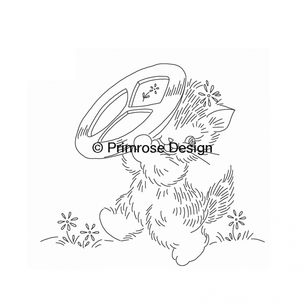 VP106 Cute as a Kitten Vintage Embroidery Pattern | Primrose Design