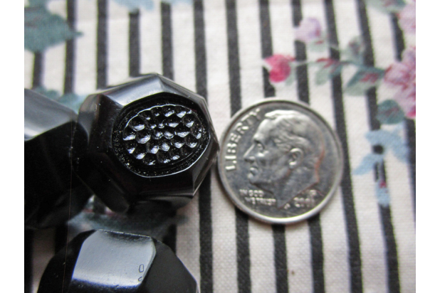 Vintage Black Plastic Shank Buttons, 11/16" (18mm) Heptagon Dome ...